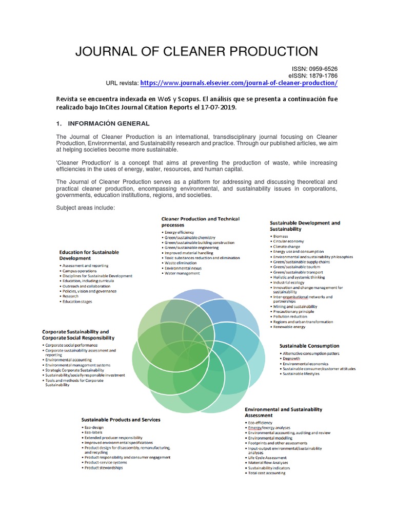 Journal of Cleaner Production | PDF | Periódico Y Revista | Science