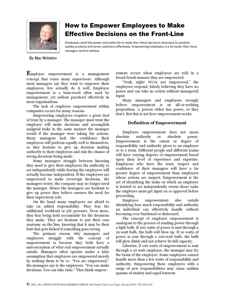 How To Empower Employees | PDF | Empowerment | Decision Making