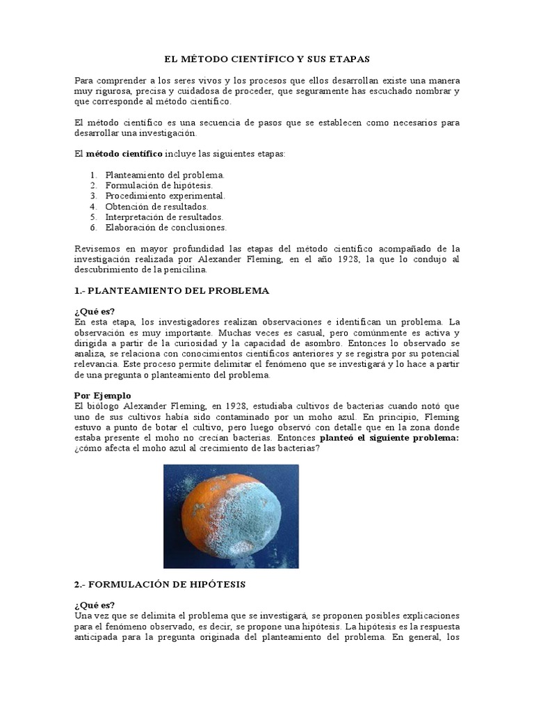 El Metodo Cientifico y Sus Etapas | PDF | Hipótesis | Método científico