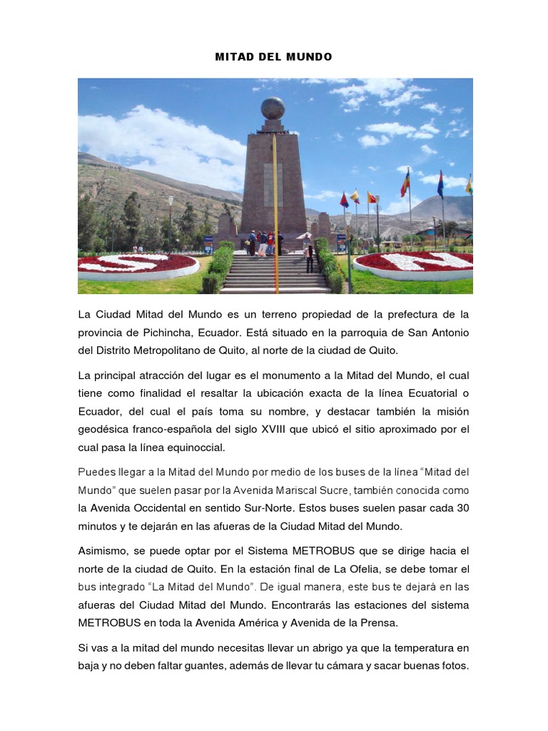 Mitad Del Mundo | PDF | Estilo de vida