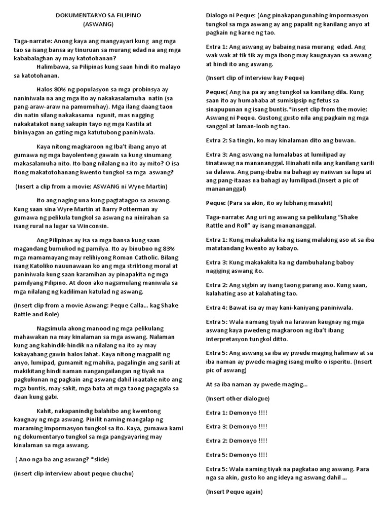 Dokumentaryo Sa Filipino | PDF