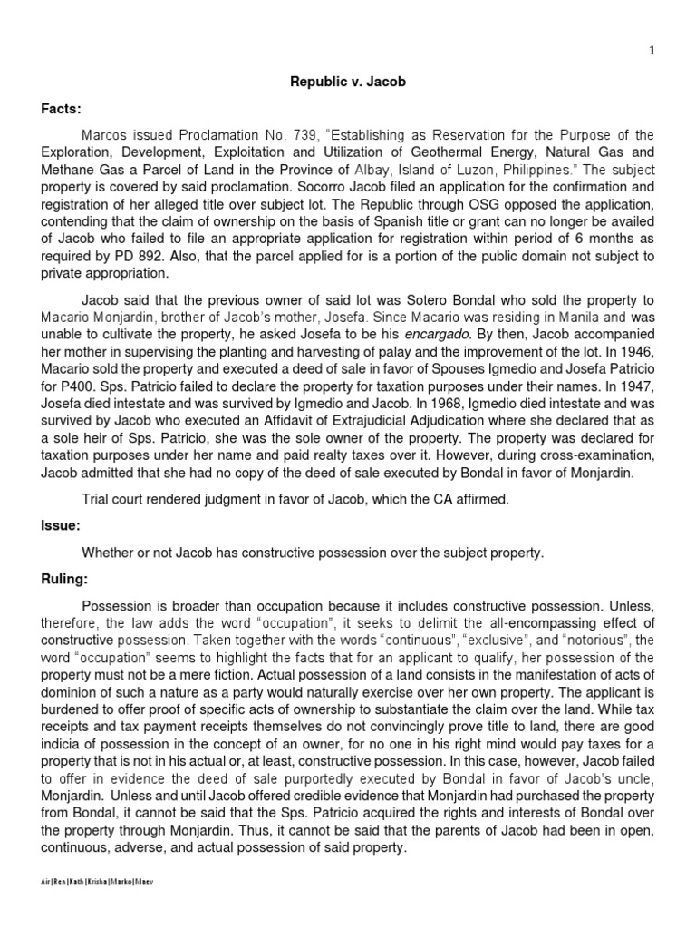 Compilation of Digest in Property | PDF | Ownership | Complaint