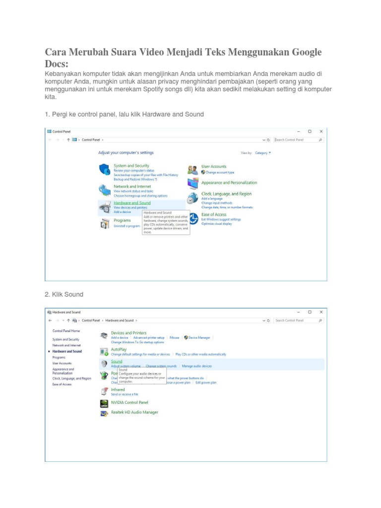 Cara Merubah Suara Video Menjadi Teks Menggunakan Google Docs | PDF