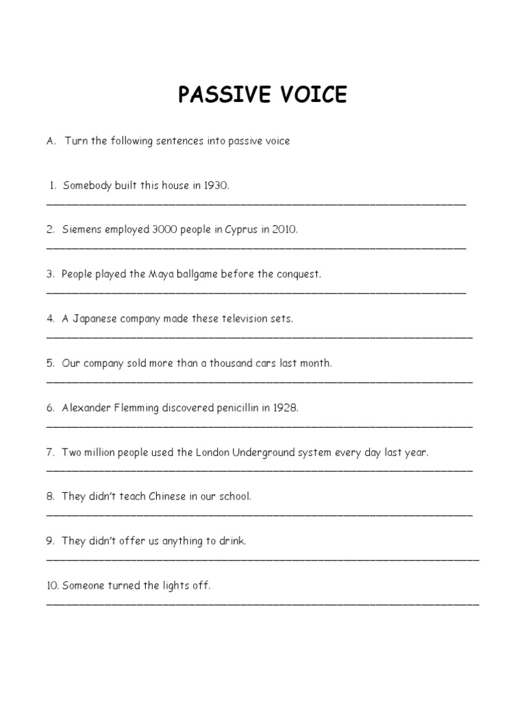 Past Passive Voice Statements | PDF | Travel
