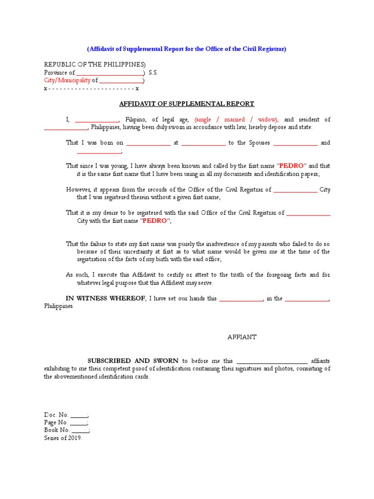 Affidavit of Supplemental Report | PDF