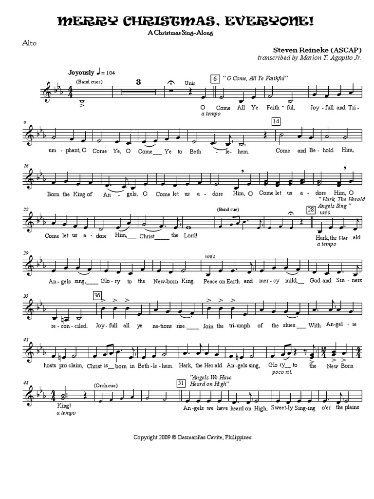 Merry Christmas Everyone Choir Organ | PDF | Christmas