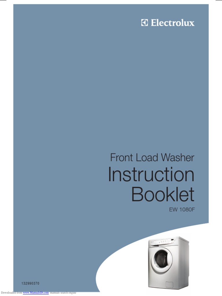 Instruction Booklet: Front Load Washer | PDF | Washing Machine | Laundry