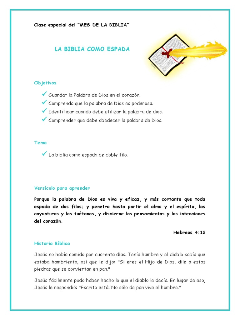 Clase Especial La Biblia Como Espada | PDF | Diablo | Jesús