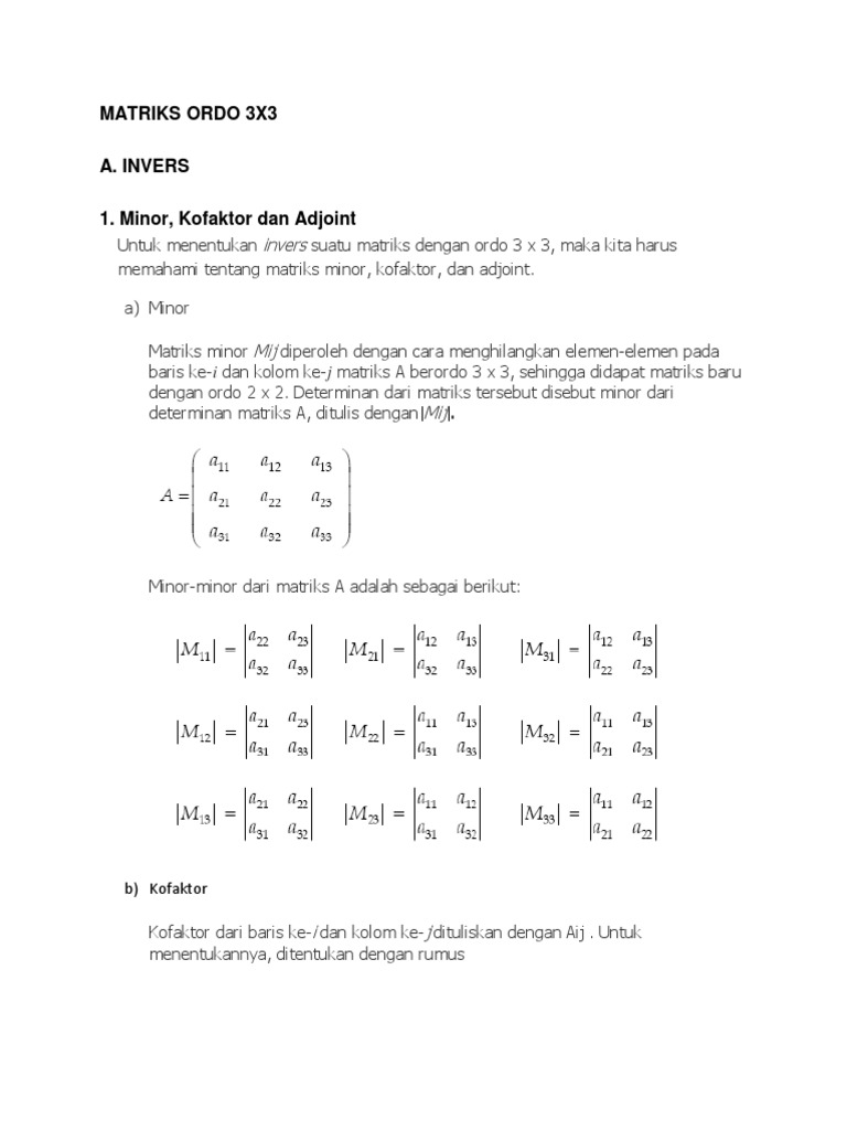 Matriks Ordo 3x3 PDF | PDF