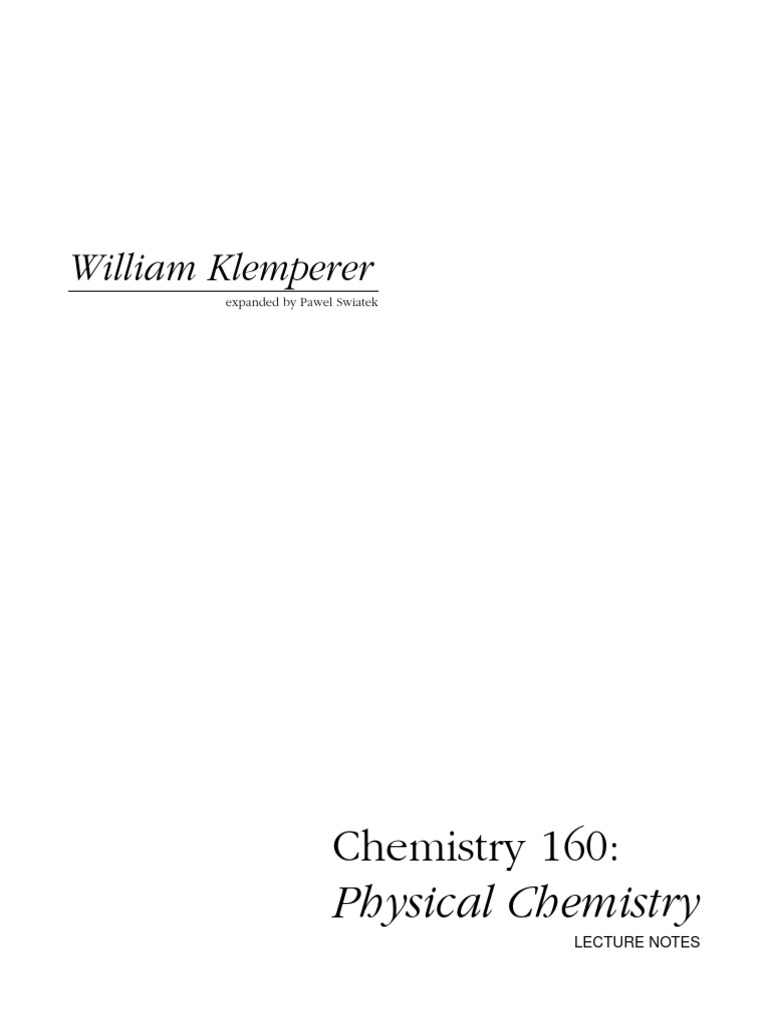 William Klemperer | PDF | Momentum | Classical Mechanics
