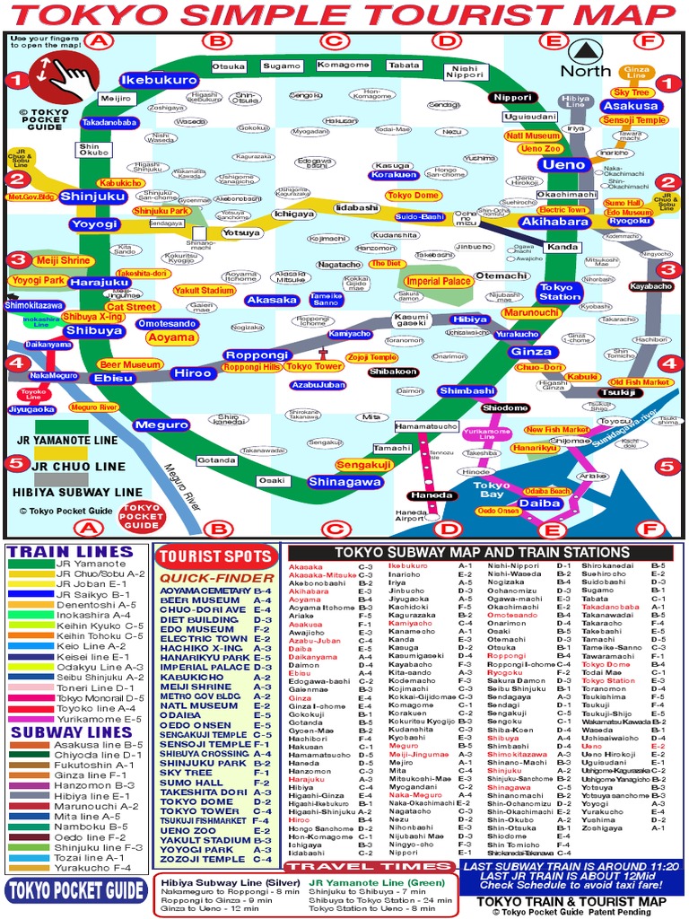 Tourist Map Jap | PDF | Tokyo | Rail Transport