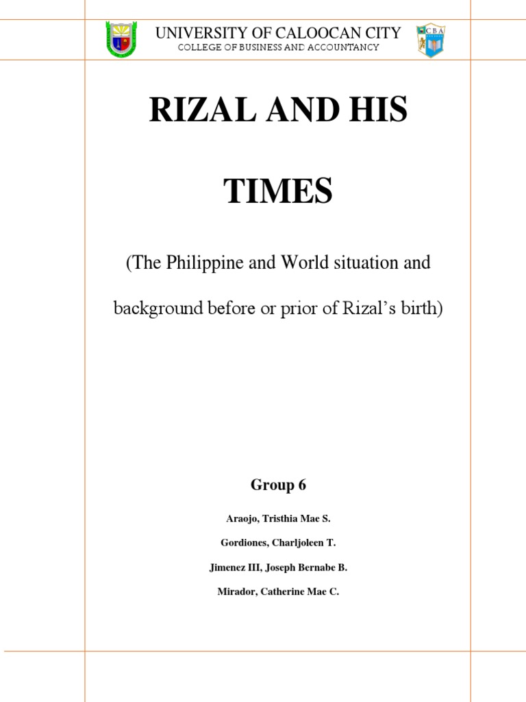 Rizal and His Times: (The Philippine and World Situation and Background ...