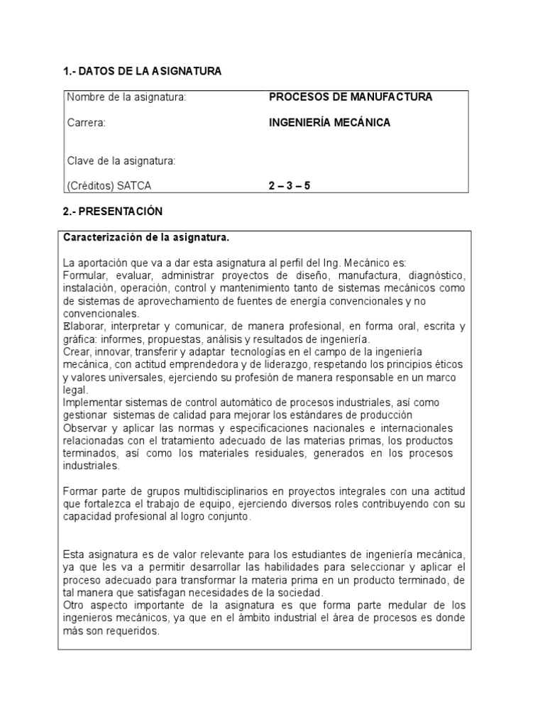 Procesos de Manufactura (7 Unidades) | Descargar gratis PDF | Ingeniería | Fundición (metalurgia)