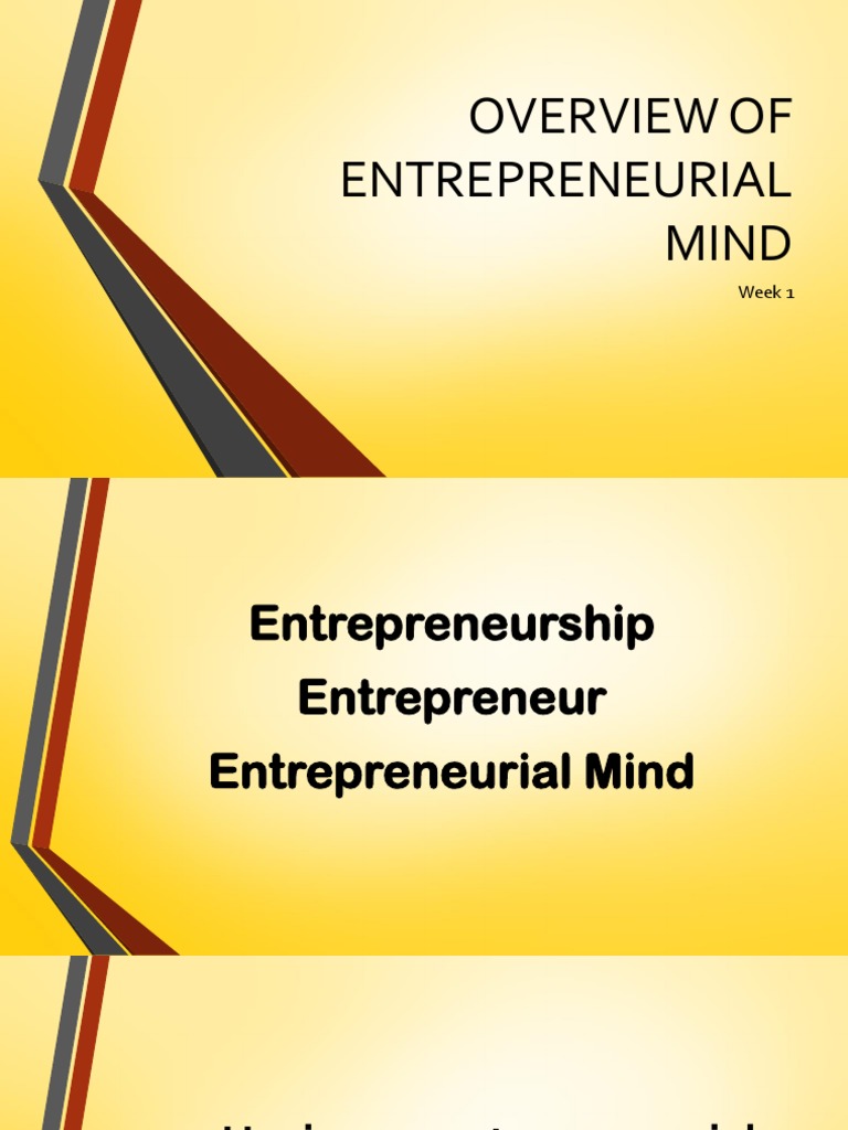 Entrep Mind Week 1 Introduction | PDF | Career & Growth | Business