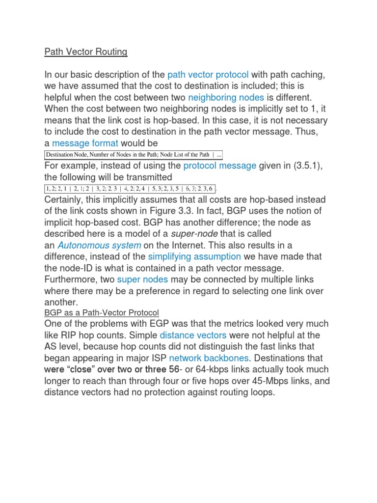 Path Vector Routing | PDF