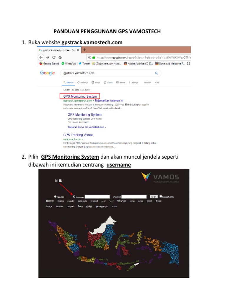 Panduan Penggunaan Gps Vamostech | PDF
