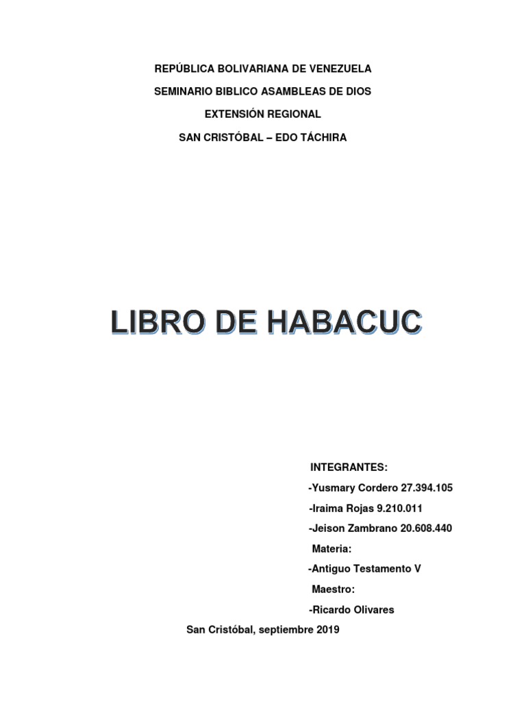 Libro de Habacuc | PDF | Nabucodonosor Ii | Fe