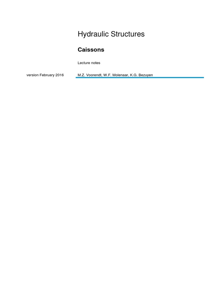 Hydraulic Structures: Caissons Overview | PDF | Civil Engineering | Nature