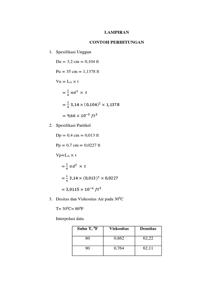 Lampiran Contoh Perhitungan | PDF