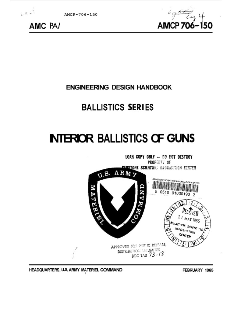 Interior Ballistics - Design Hand Book | PDF | Gun Barrel | Gun