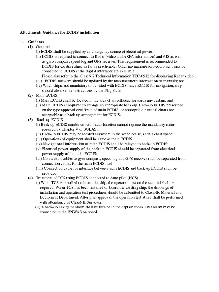 Attachment: Guidance For ECDIS Installation Guidance | PDF | Navigation ...