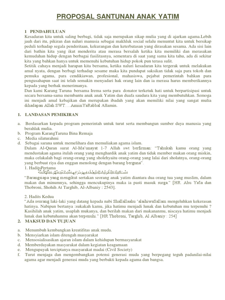 Proposal Santunan Anak Yatim Piatu | PDF