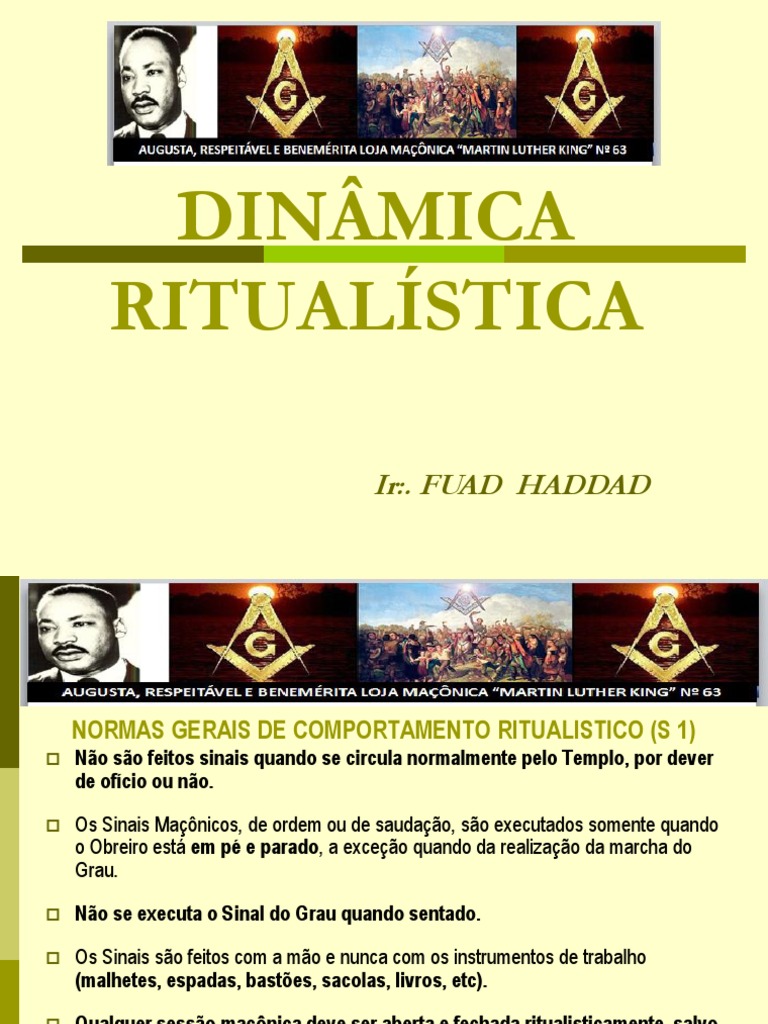 Dinâmica Ritualista | PDF | Loja Maçônica | Maçonaria