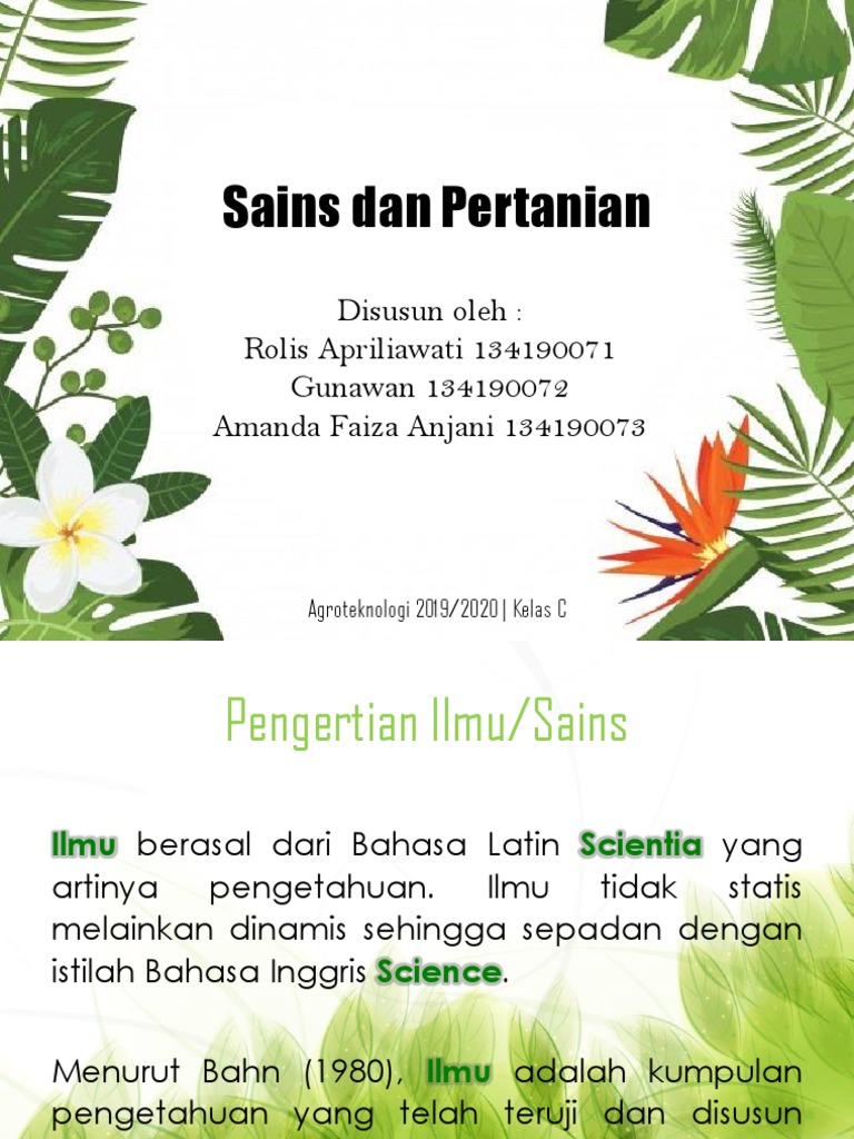 Sains Dan Pertanian | PDF | Sains & Matematika