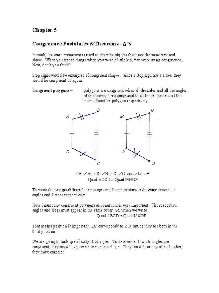 Geometry: Triangle Congruence | PDF | Euclidean Plane Geometry | Triangle