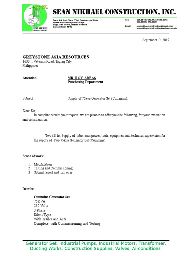 Sample Quotation | PDF | Technology & Engineering