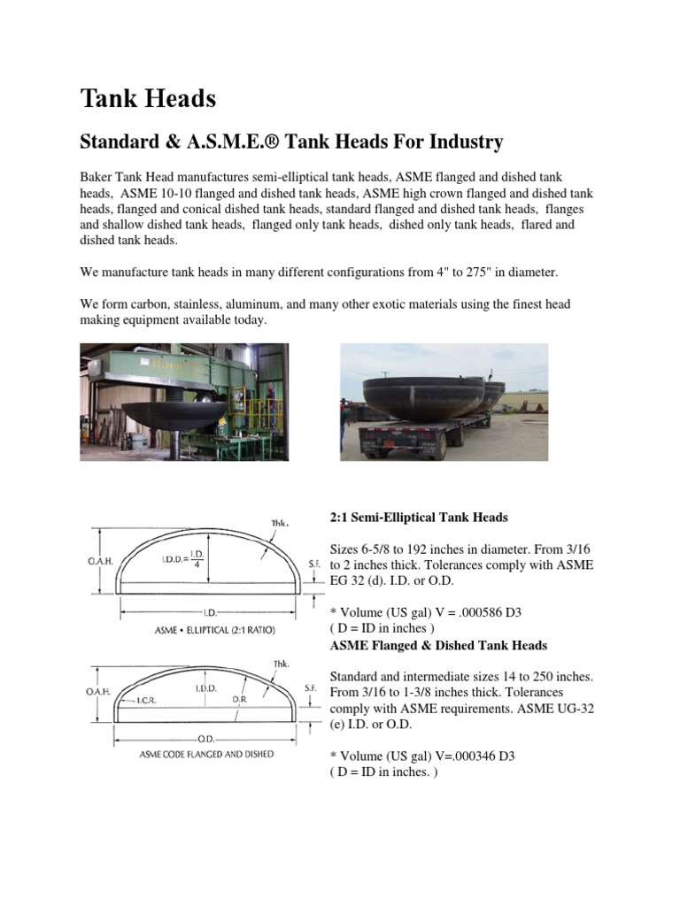 Tank Heads | PDF | Mechanical Engineering | Nature
