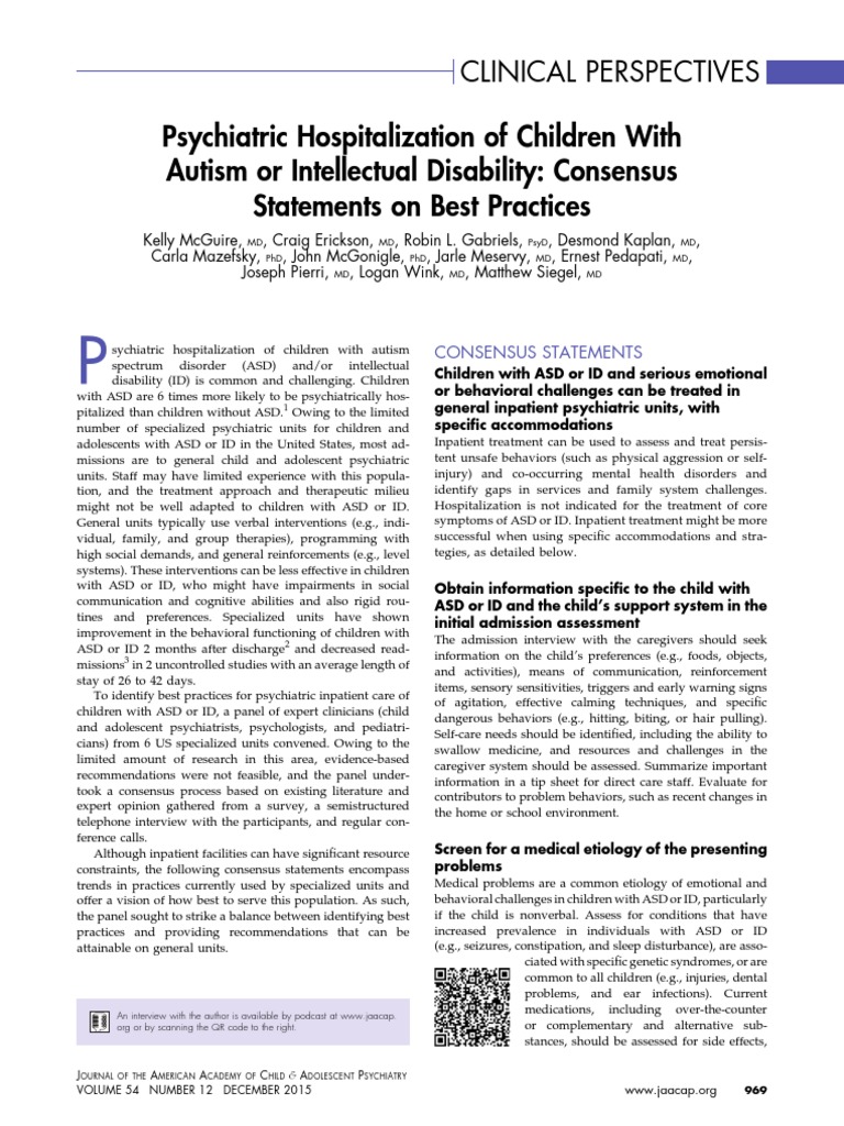 Best Practices for Autism Inpatient Care | PDF | Autism Spectrum ...