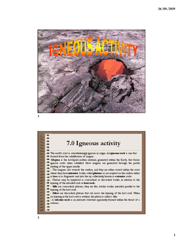 7.0 Igneous Activity | PDF | Igneous Rock | Magma