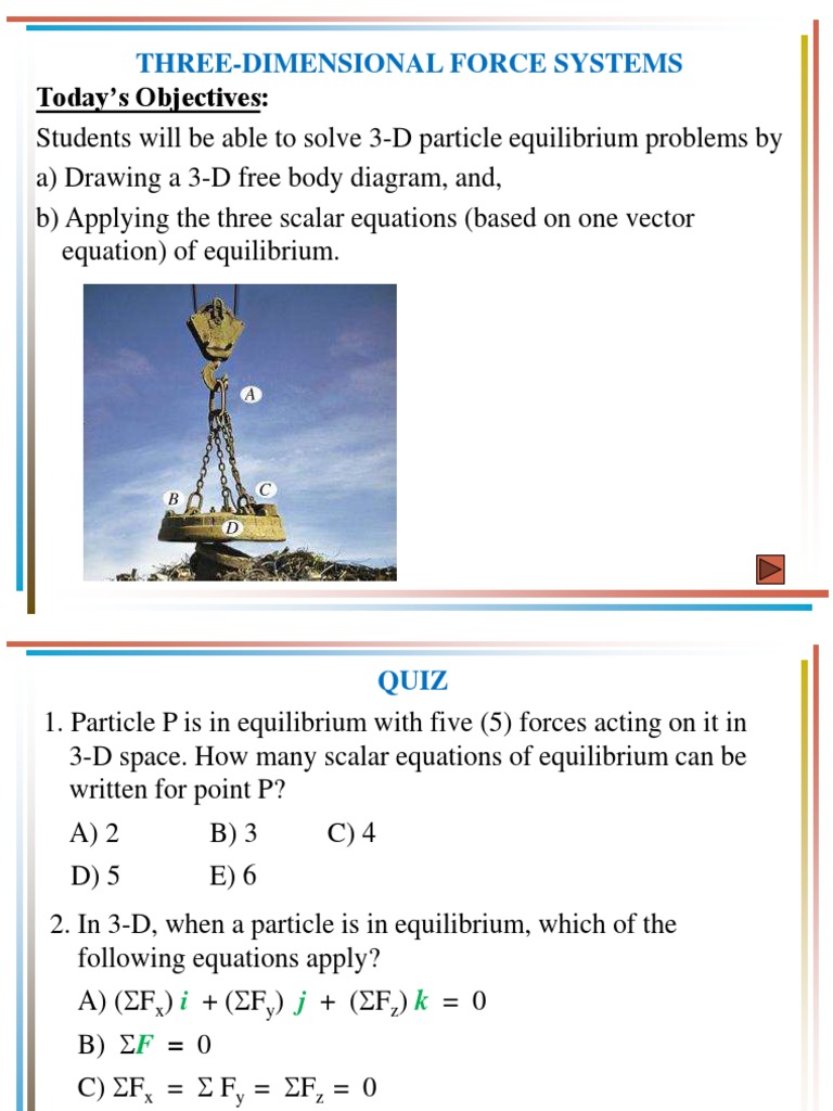 Ch3 - 3 - 3D Forces PDF | PDF | Force | Euclidean Vector