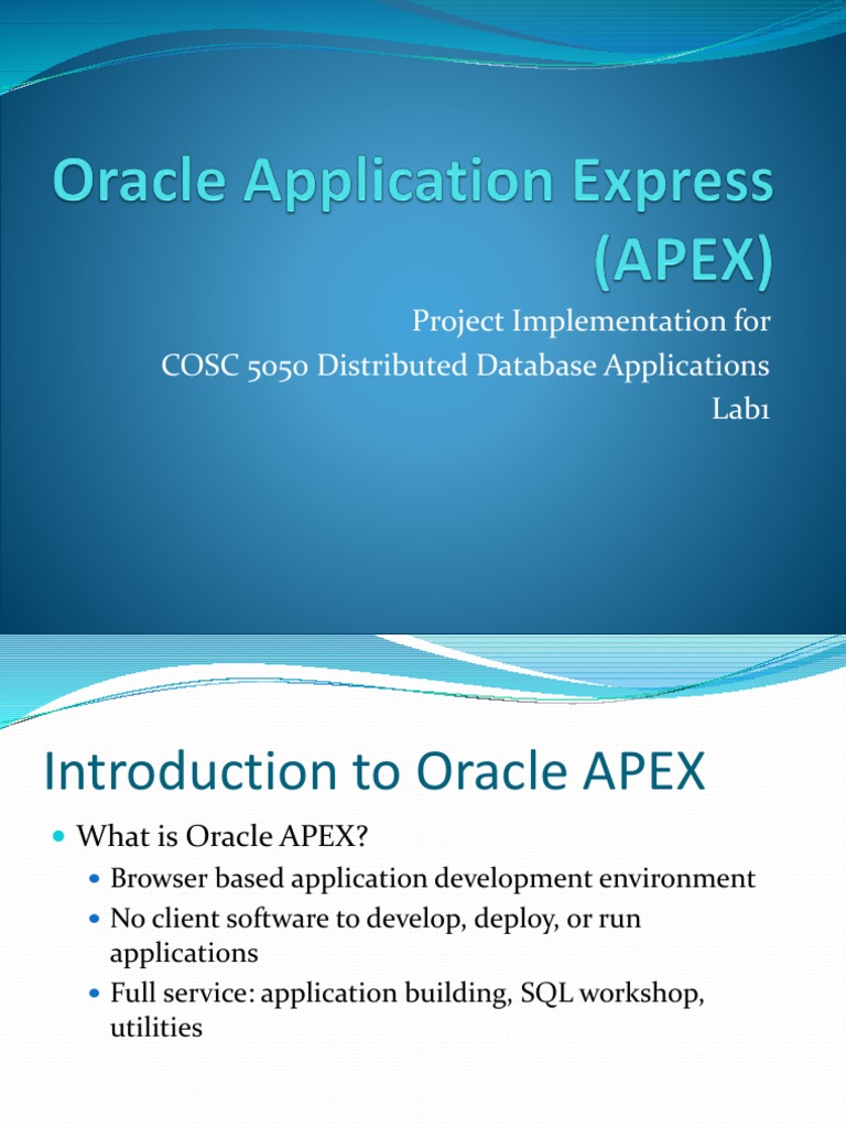Project Implementation For COSC 5050 Distributed Database Applications Lab1 | Download Free PDF ...