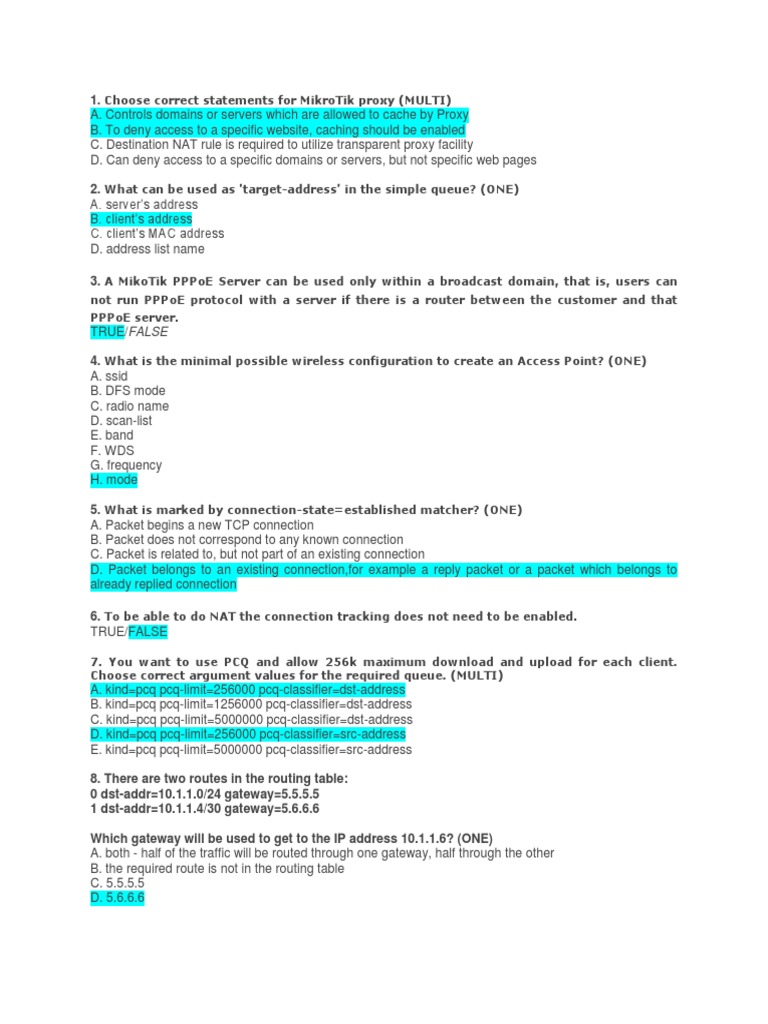 Latihan Soal MTCNA | PDF | Ip Address | Router (Computing)
