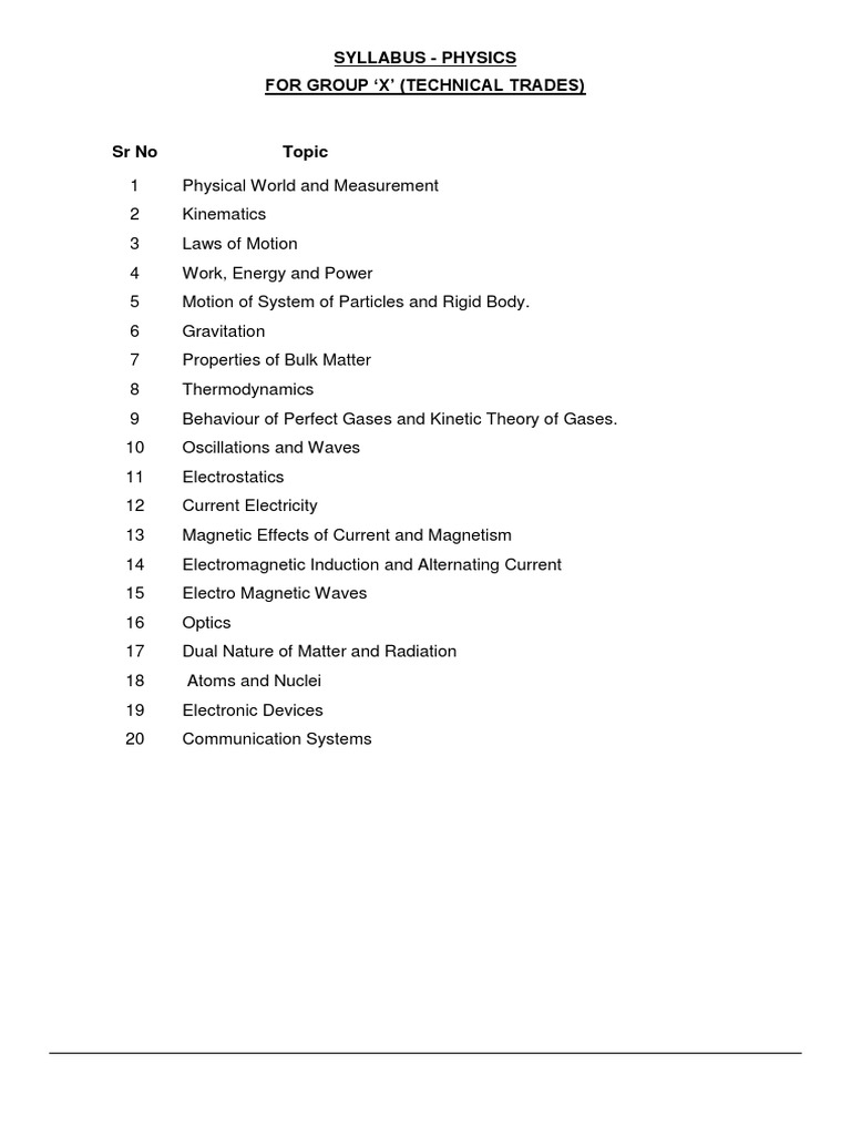 Physics Syllabus And Model Qp Pdf Pdf Physics Matter