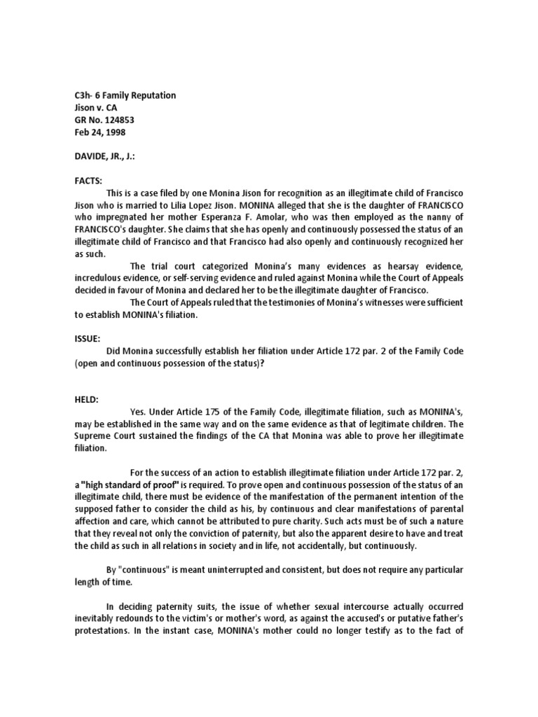 C3h - 7 Jison v. CA | Download Free PDF | Testimony | Evidence