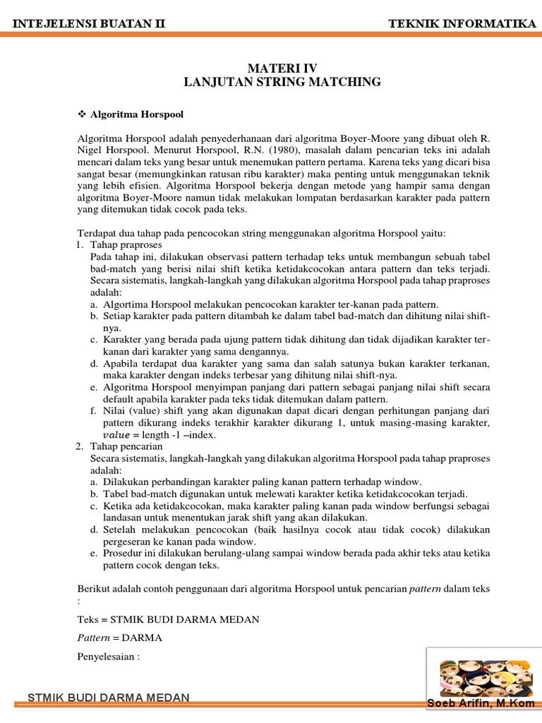 Materi 5 String Matching - Horspool | PDF