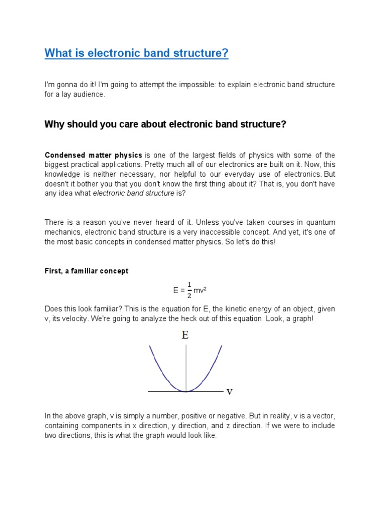 What Is Electronic Band Structure | PDF | Electron Hole | Electronic ...