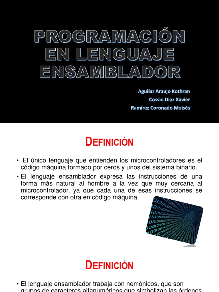 Programación en Lenguaje Ensamblador | PDF | Lenguaje ensamblador | Lenguaje de programación