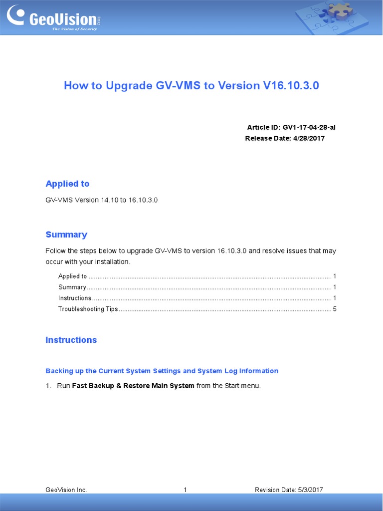 How To Upgrade VMS | PDF | Backup | Computer File