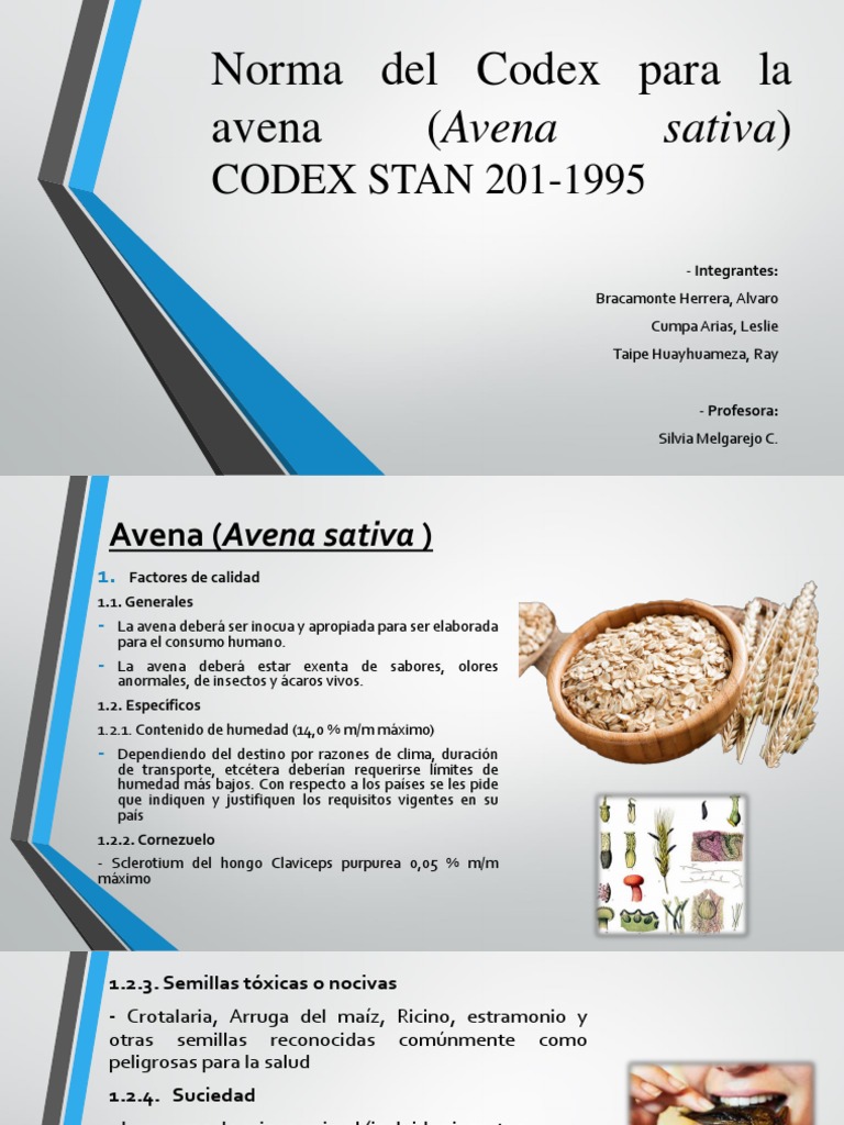 Norma Del Codex para La Avena | PDF | Seguridad alimenticia | Comida y ...