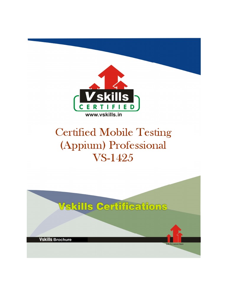 Certified Mobile Testing (Appium) Professional VS-1425 | PDF | Mobile ... Certified Mobile Testing (Appium) Professional VS-1425 | PDF | Mobile ...