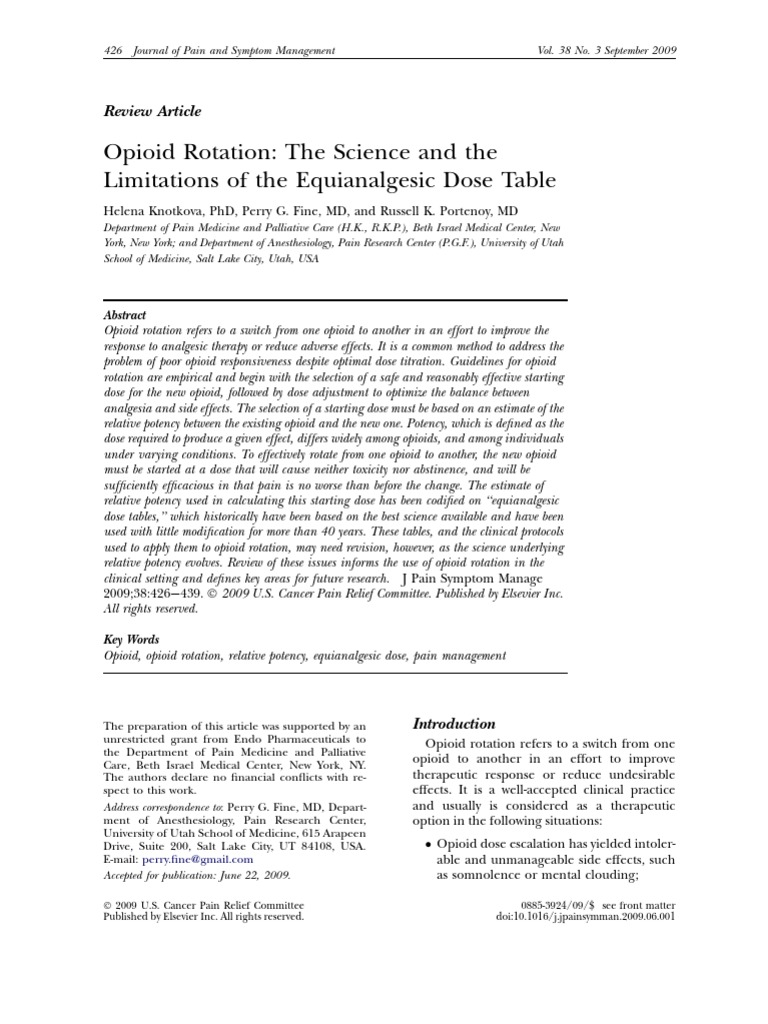10.1.1.851.3043 - Opioid Rotation: The Science and The Limitations of ...
