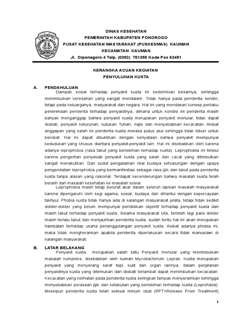 KAK Penyuluhan Kusta | PDF