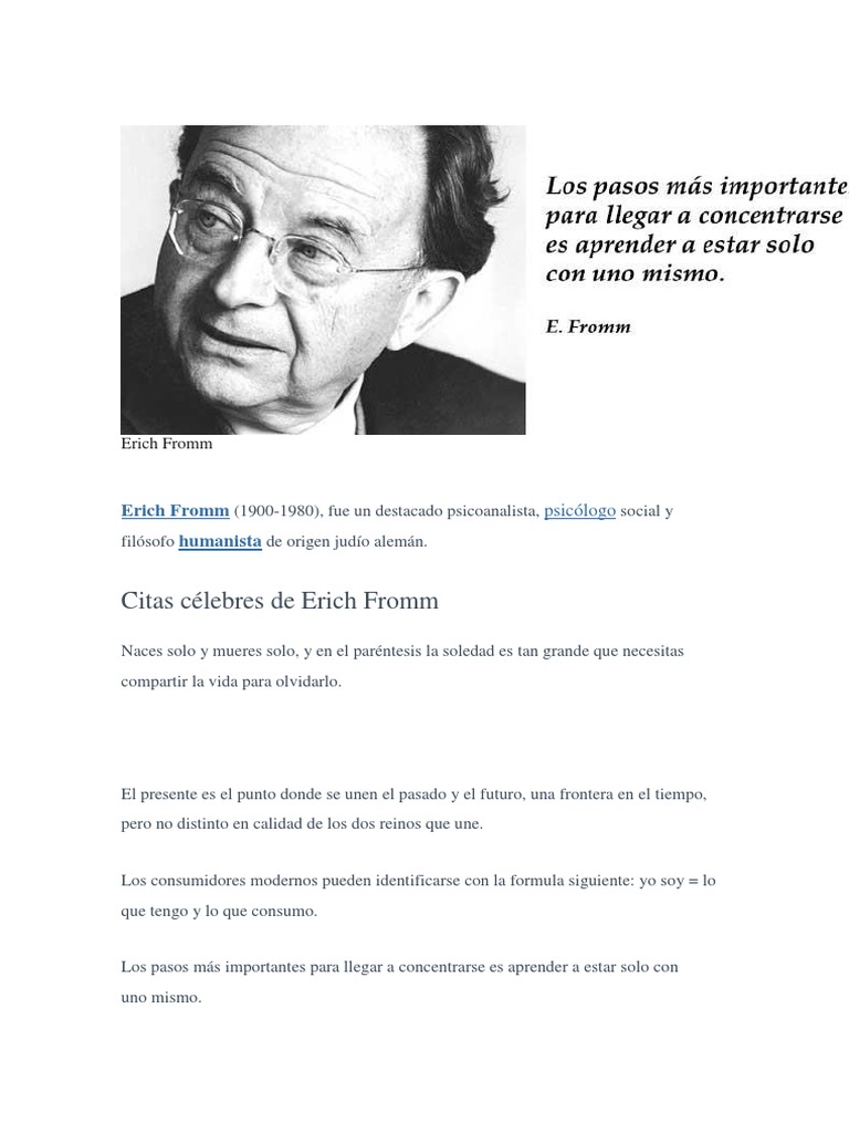 Erich Fromm | PDF | Erich Fromm | Soledad