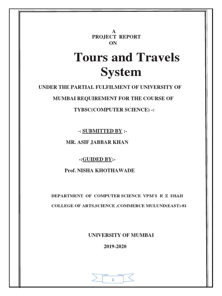 Tours and Travels System: Project Report | Download Free PDF | Software ...