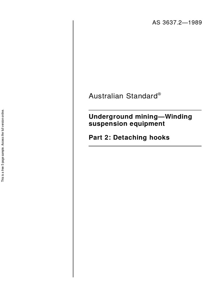 Australian Standard Underground Mining Winding Suspension Equipment