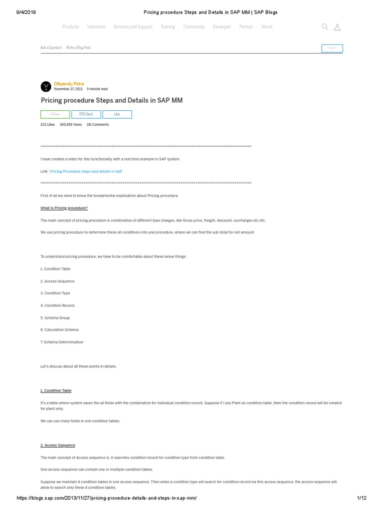 Pricing Procedure Steps | PDF | Xml Schema | Pricing
